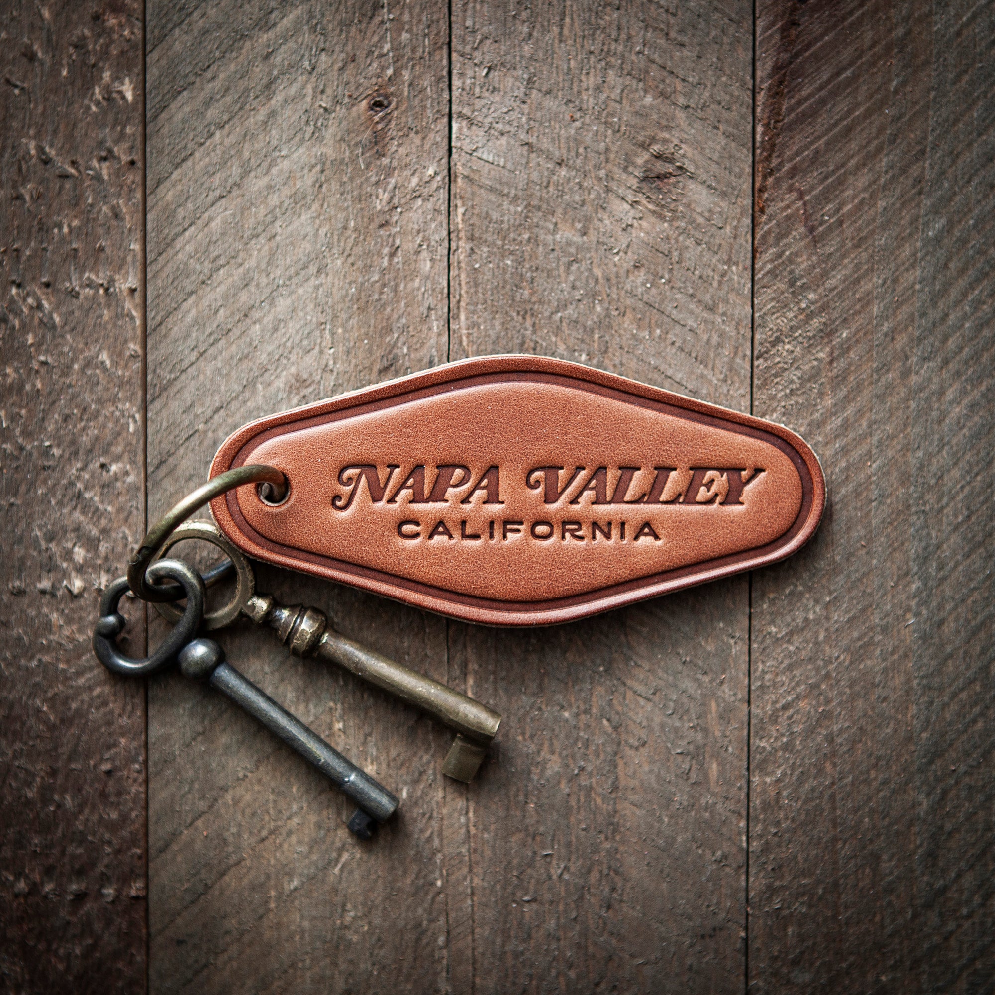 Napa Valley California Leather Keychain Motel Style – Sugarhouse Leather